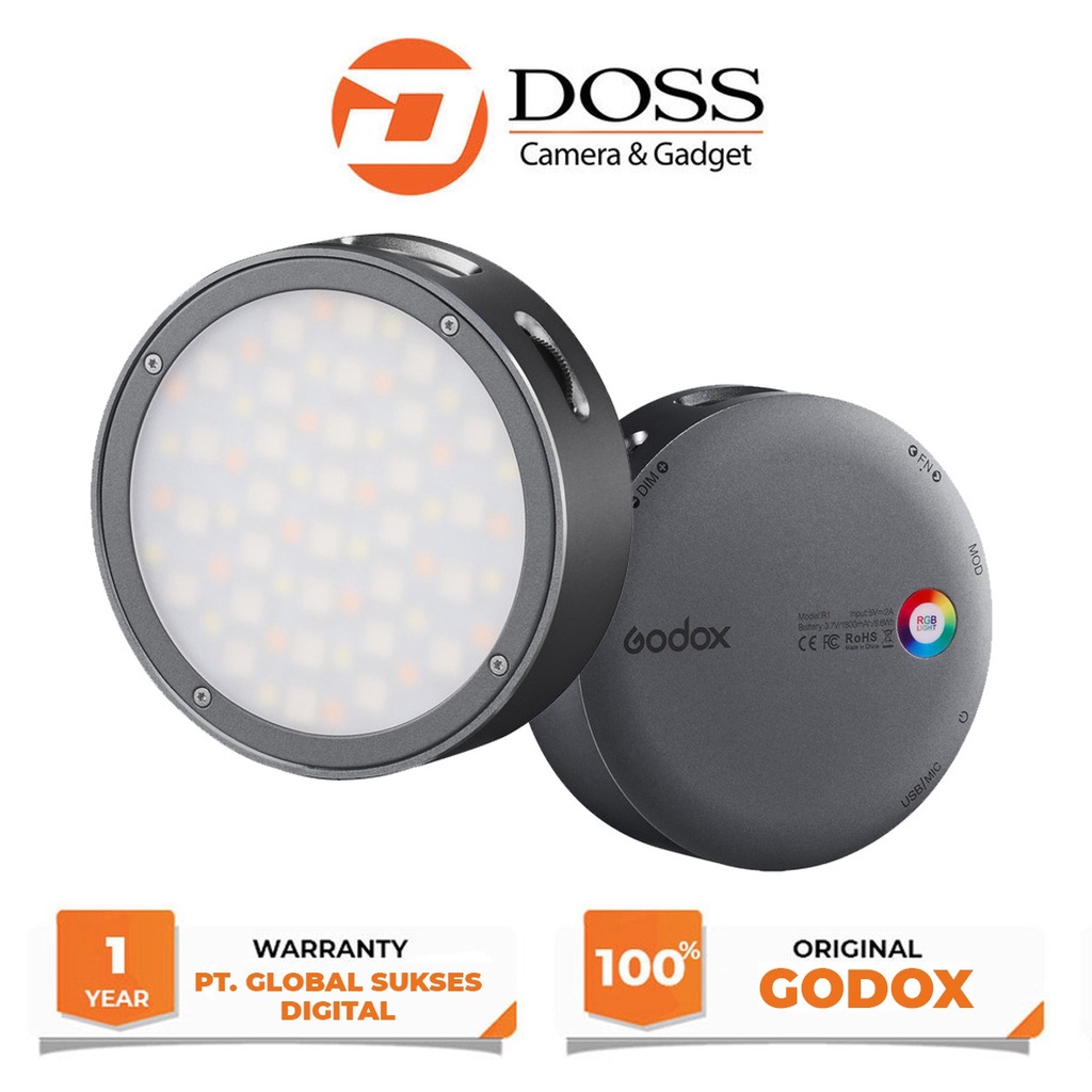 Jual Godox R1 Round Mini RGB LED Magnetic Light Gray | Shopee Indonesia