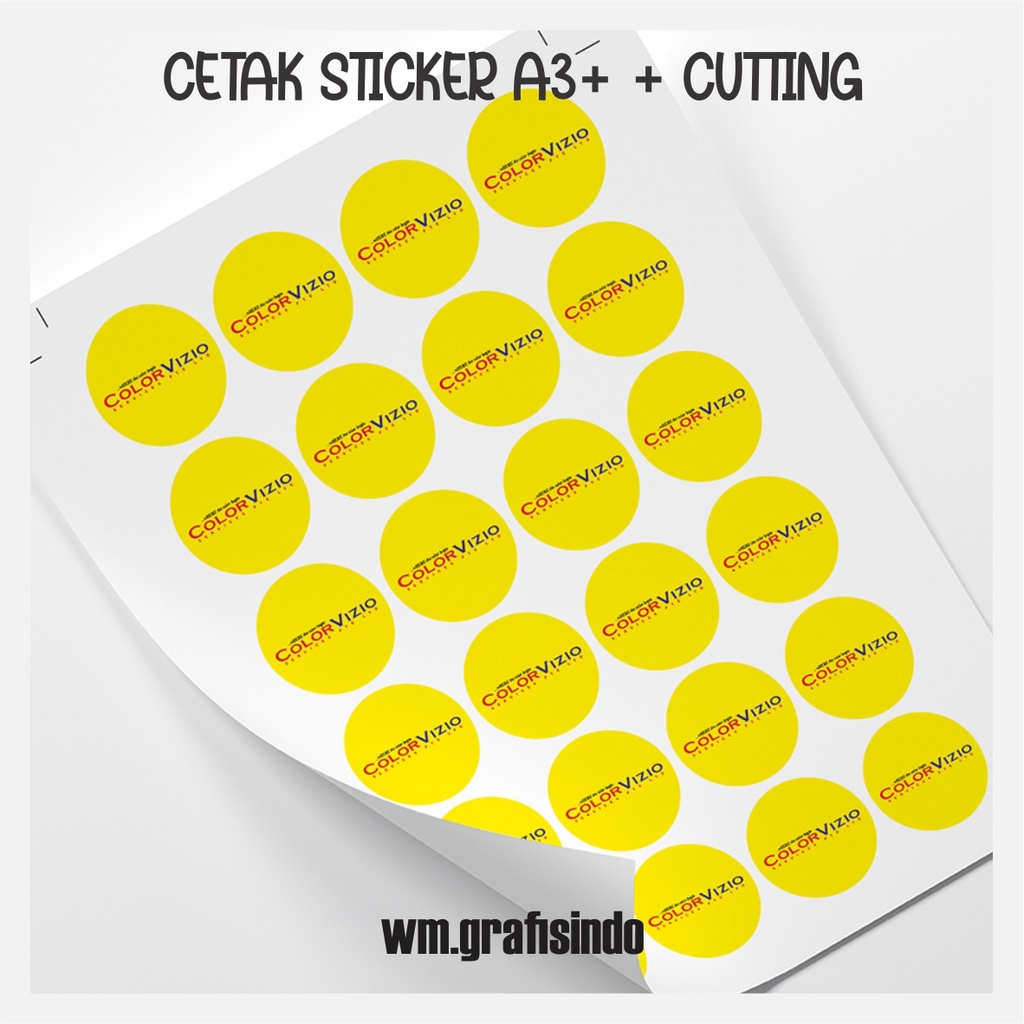 Jual Cetak Stiker A3 + Cutting / Hanya Cetak Free Design custom ...