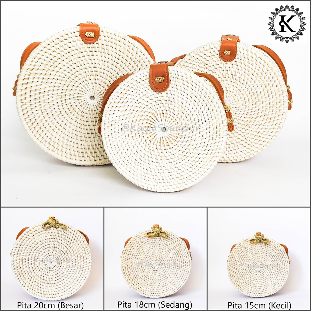Jual Tas Rotan Bulat Putih - Kain Etnik | Shopee Indonesia