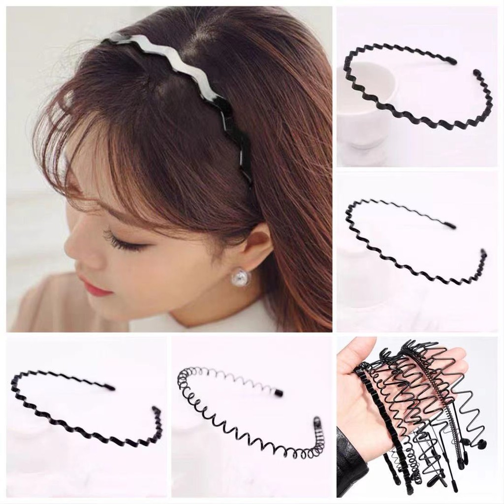 Jual Bando Sirkam Spiral Warna Hitam Gaya Korea Untuk Wanita Dan Pria ...