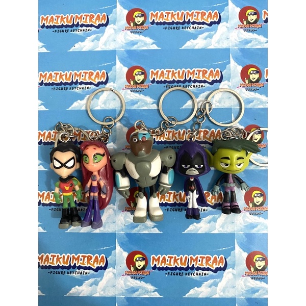 Jual Figure Keychain / Gantungan Kunci Teen Titans Robin Raven starfire ...