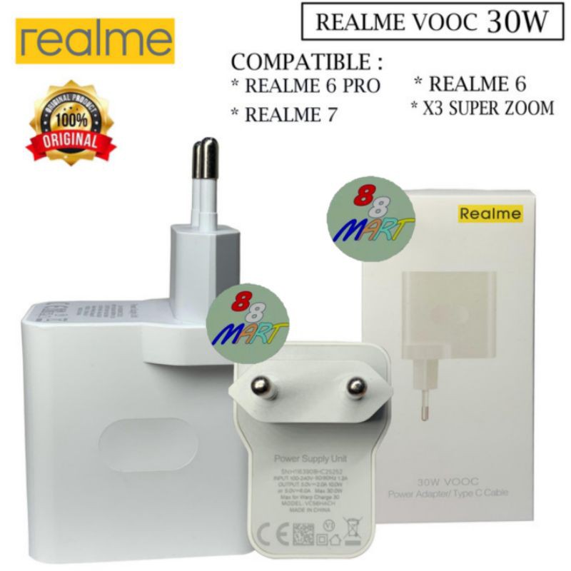 Jual ADAPTOR KEPALA CHARGER REALME 6 REALME 7 VOOC CHARGING 30W ...