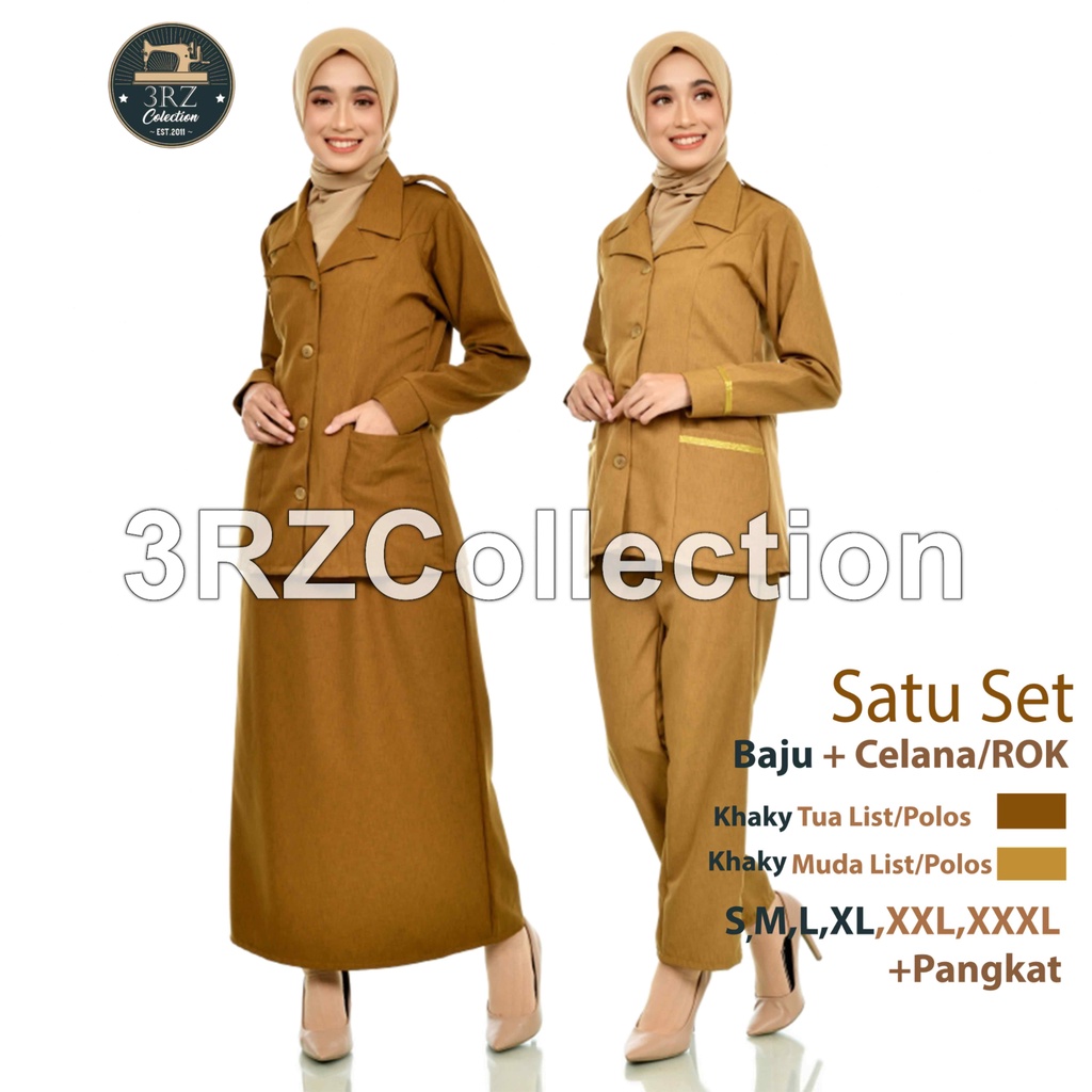 Jual Seragam Pns Wanita Baju Pns Wanita Baju Dinas Pemda Wanita Setelan Pns Khaki Tua Seragam ...