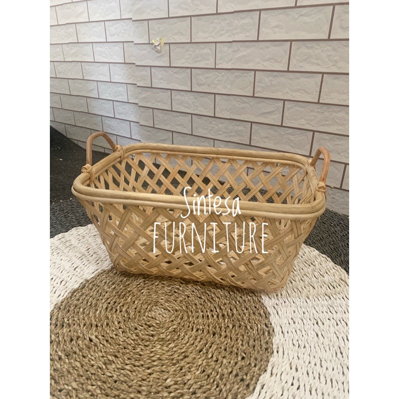 Jual keranjang parcel hampers natal /keranjang anyaman rotan/keranjang ...