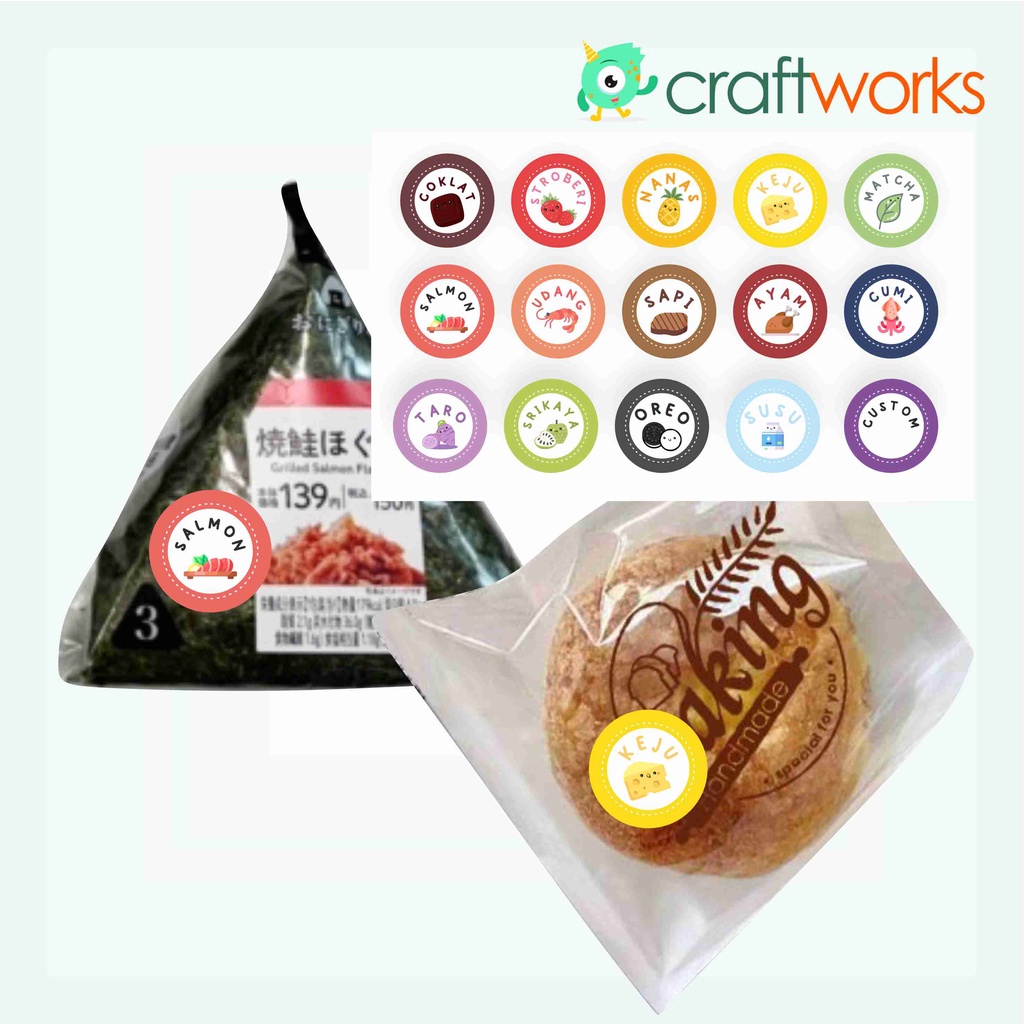 Jual STICKER PENANDA RASA KUE ROTI / MAKANAN - 2 CM isi 180 PCS ...