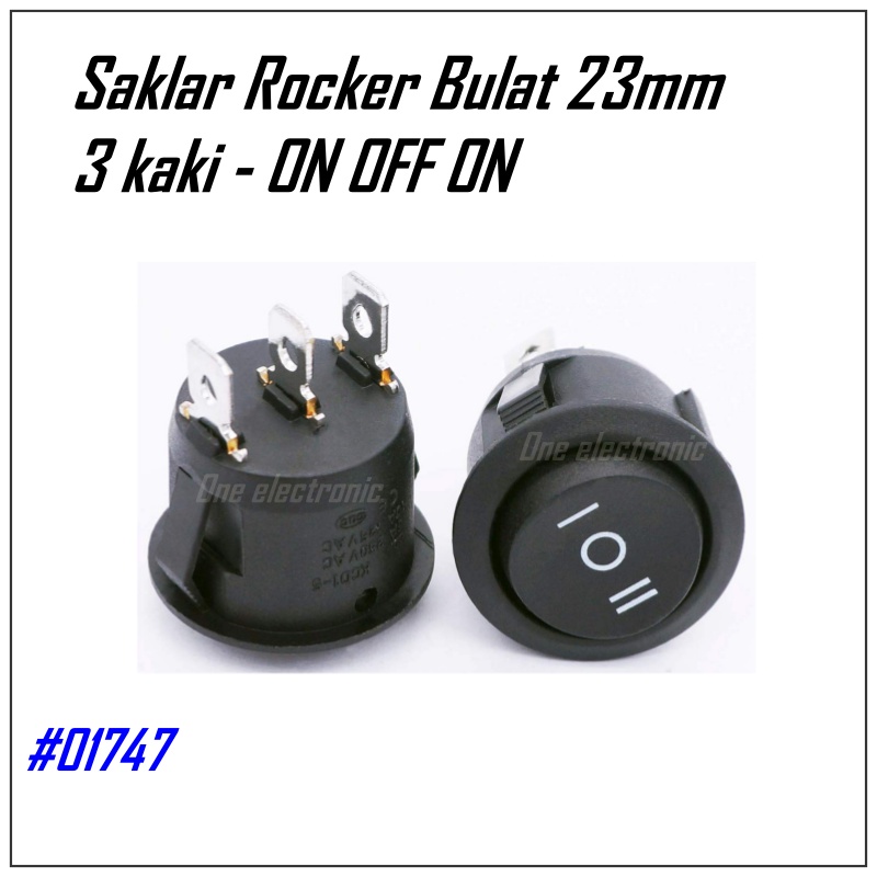 Jual Saklar Rocker Bulat 23mm ON OFF ON 3kaki Switch Power 3Pin SW ...