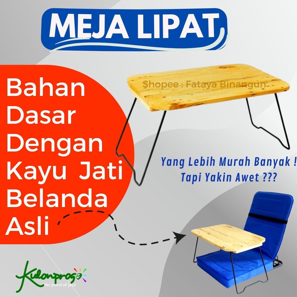 Jual Meja Lipet Lipat Jati Belanda Portable Table Laptop Leptop Lantai ...