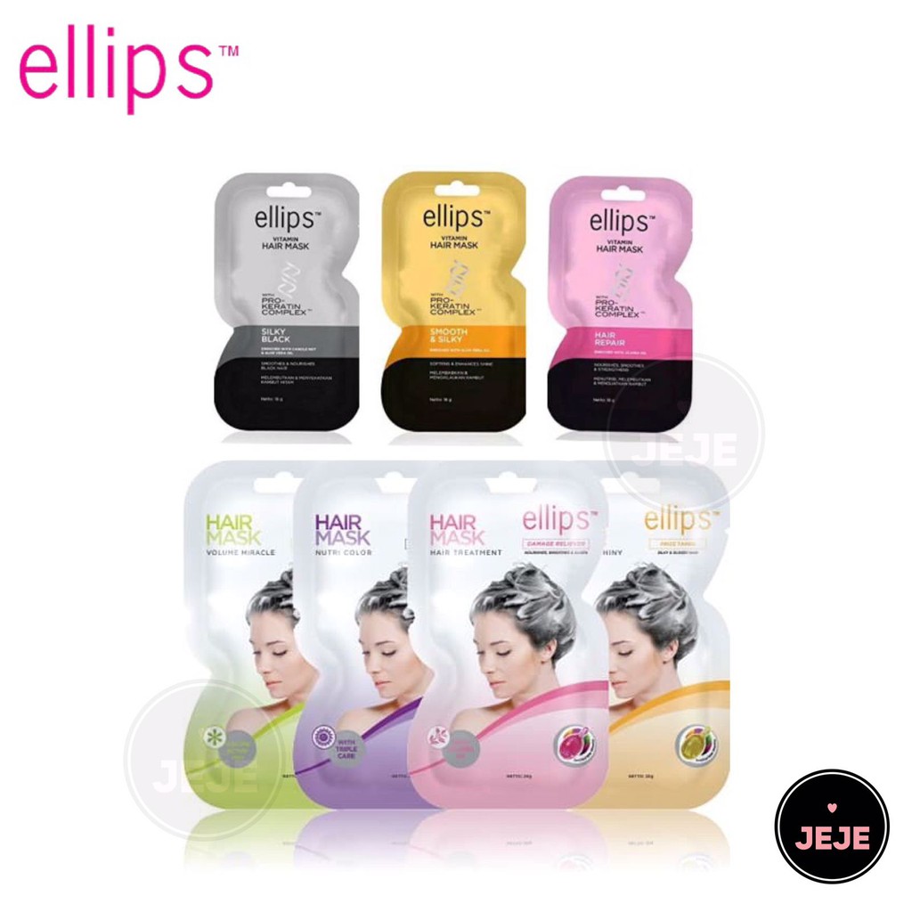 Jual Ellips Vitamin Hair Mask 20gr | Pro Keratin 18gr | Masker Rambut ...