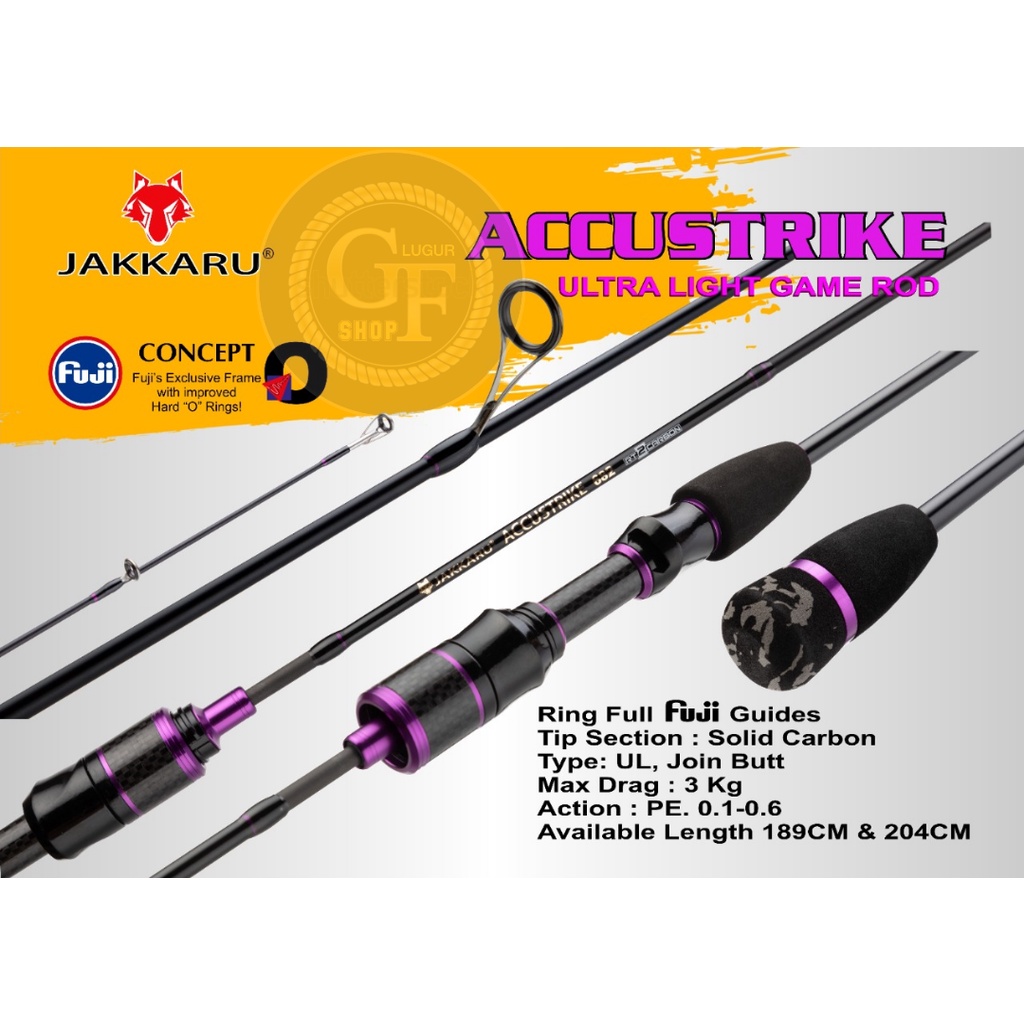 Jual JORAN SPINNING " UL " JAKKARU ACCUSTRIKE 632 & 682 / 2-8LB / 189CM ...