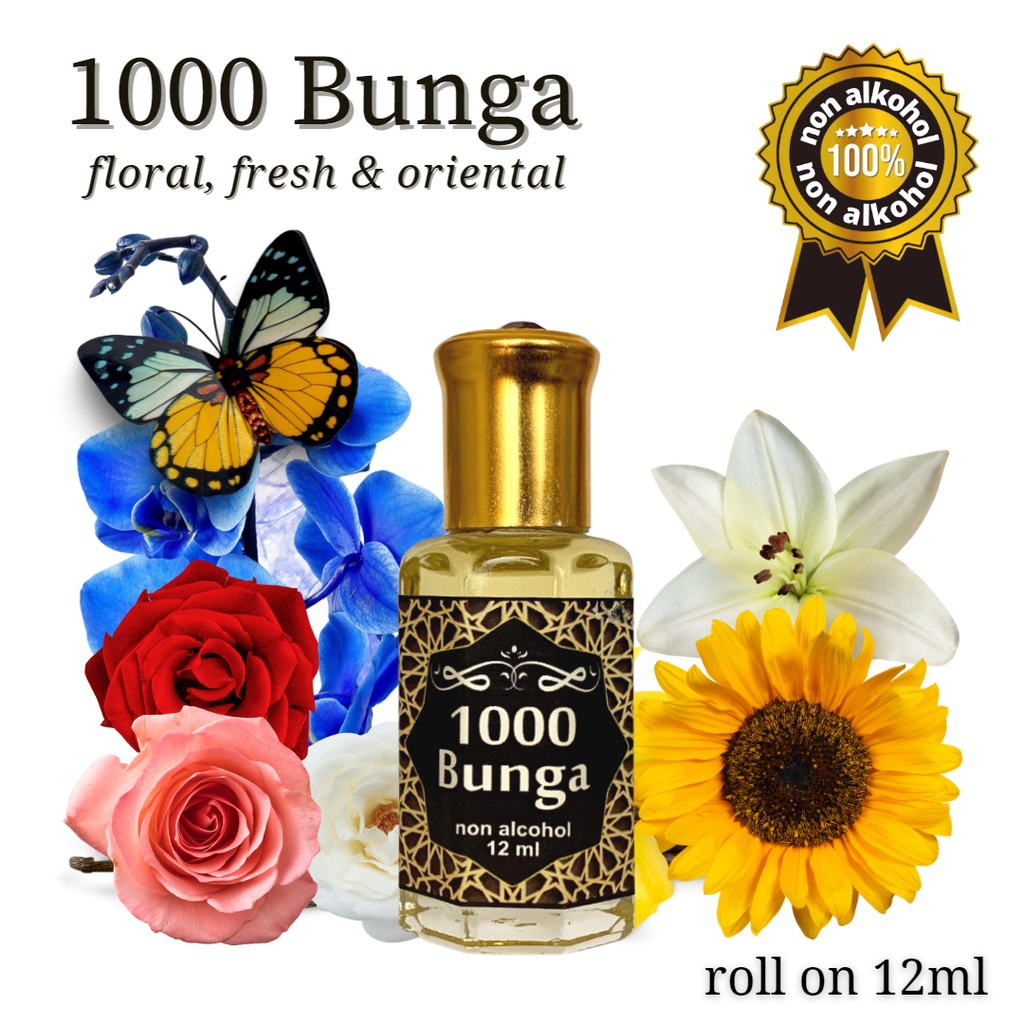 Jual Parfum 1000 Bunga 12ML Minyak Wangi Non Alkohol | Shopee Indonesia