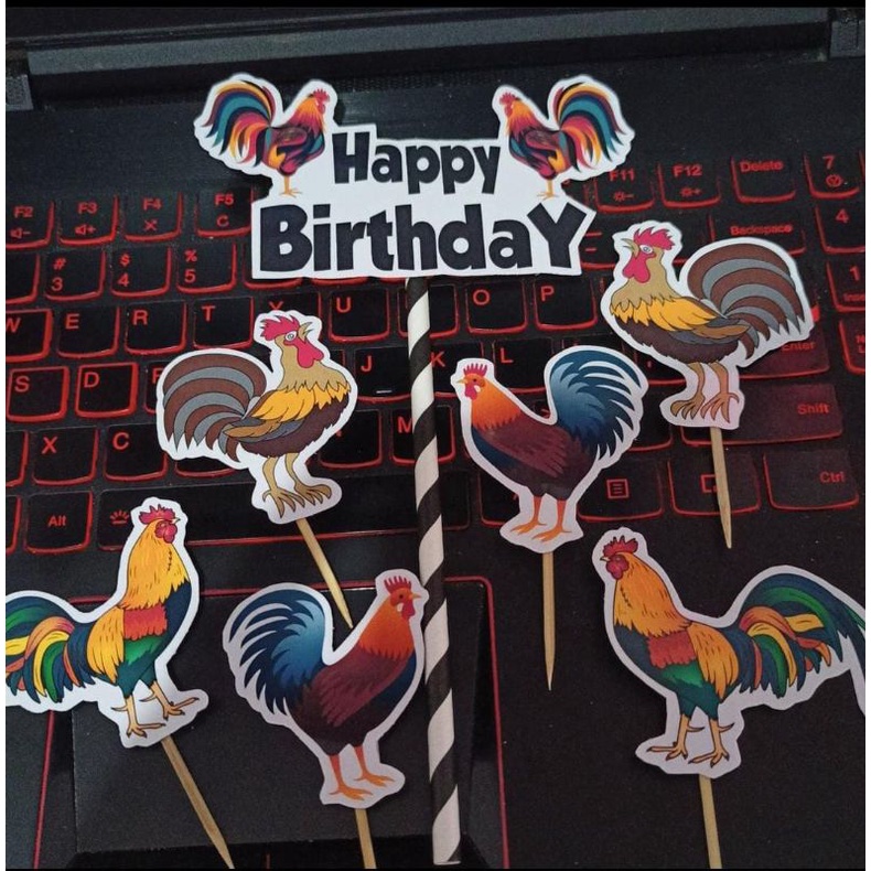 Jual cake topper hiasan kue ayam jago rooster chicken | Shopee Indonesia