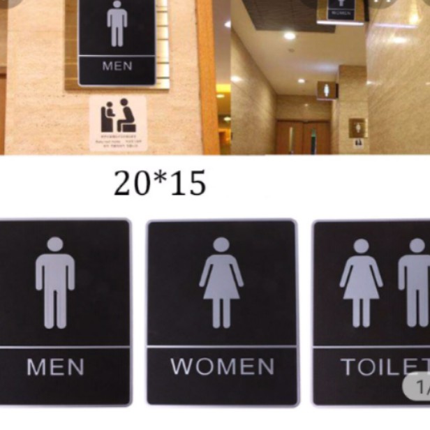 Jual akrilik sign board gambar tanda toilet men women restroom disable ...