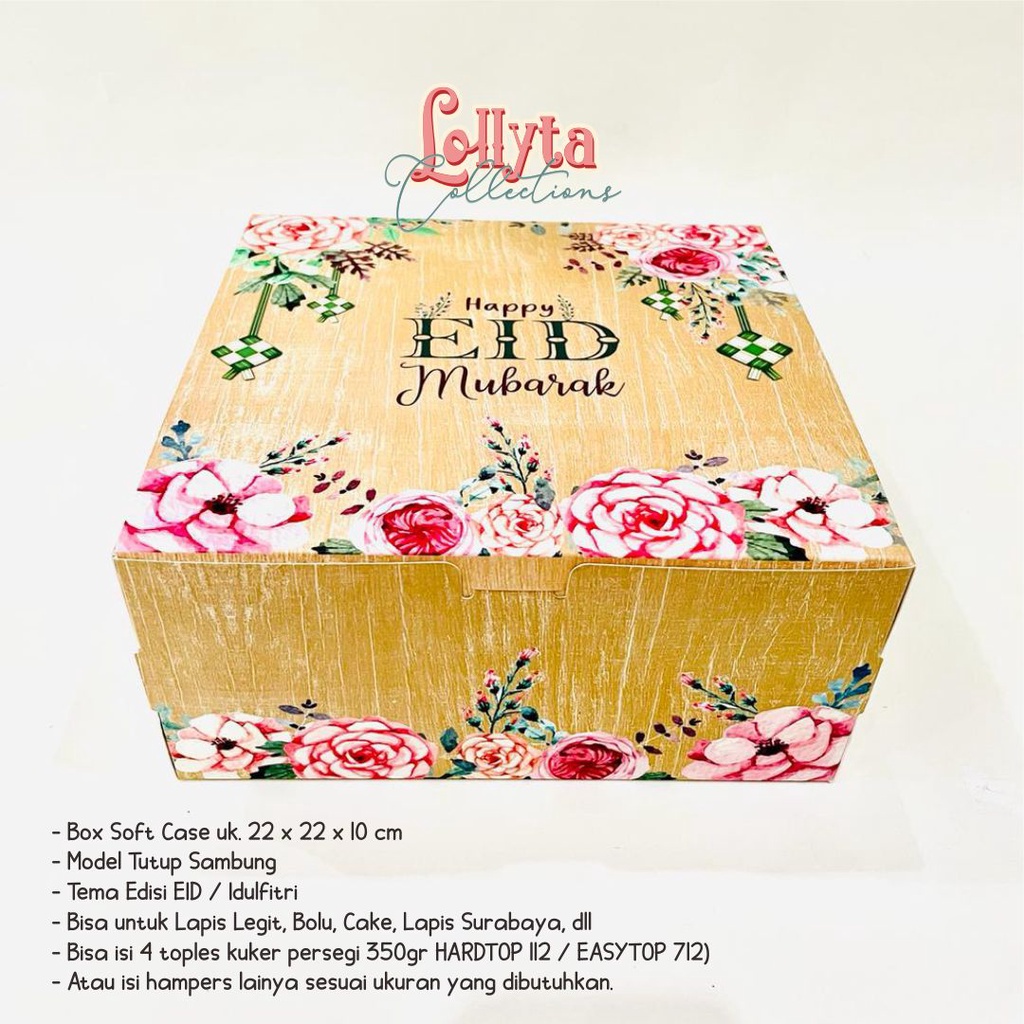 Jual Box Tutup Sambung 22 x 22 x 10 cm Soft Case tema EID / Idulfitri ...