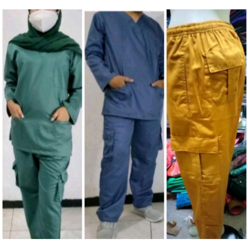 Jual Baju ok panjang celana kantong 6,Baju Jaga DOKTER CARGO / baju Oka ...