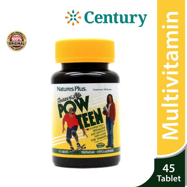 Jual Nature's Plus Pow Teen 45 tablet / Vitamin Anak / Multivitamin ...