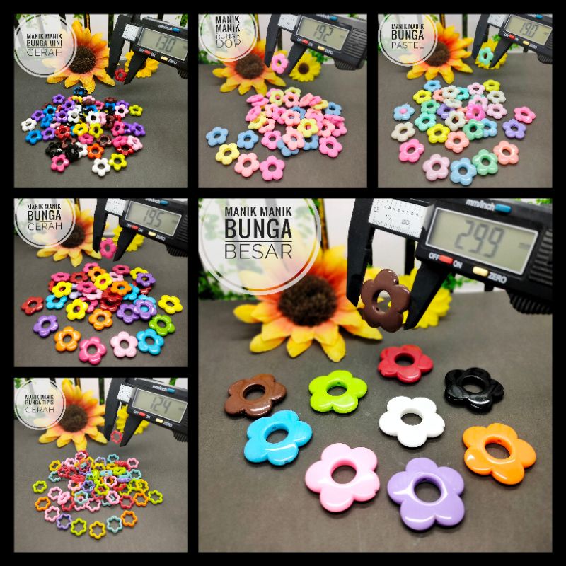 Jual 10 grm Manik Manik Bunga bahan meronce | Shopee Indonesia