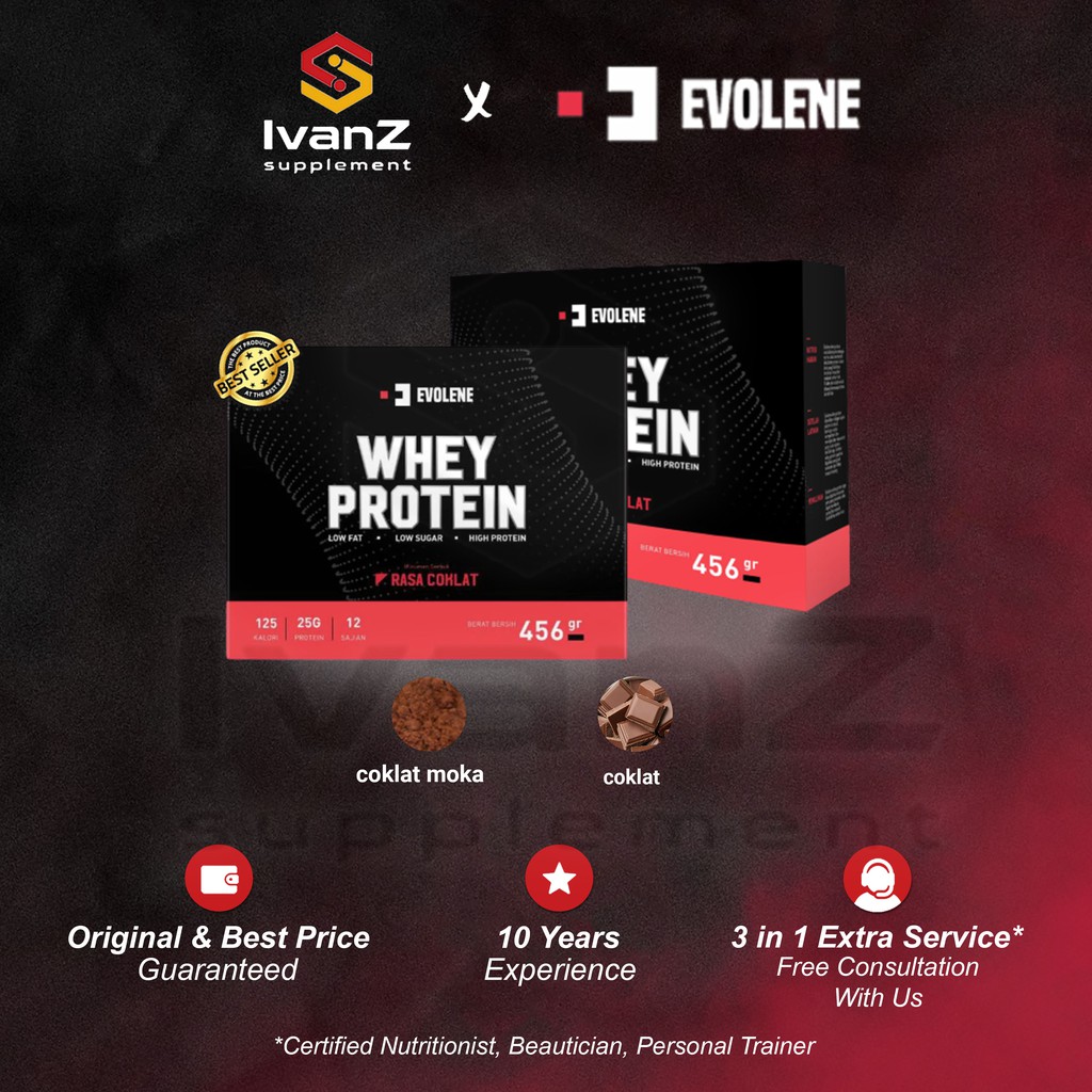 Jual Evolene Whey Protein 456 Gram Gr 456gr BPOM 12 Sachet Sachets ...