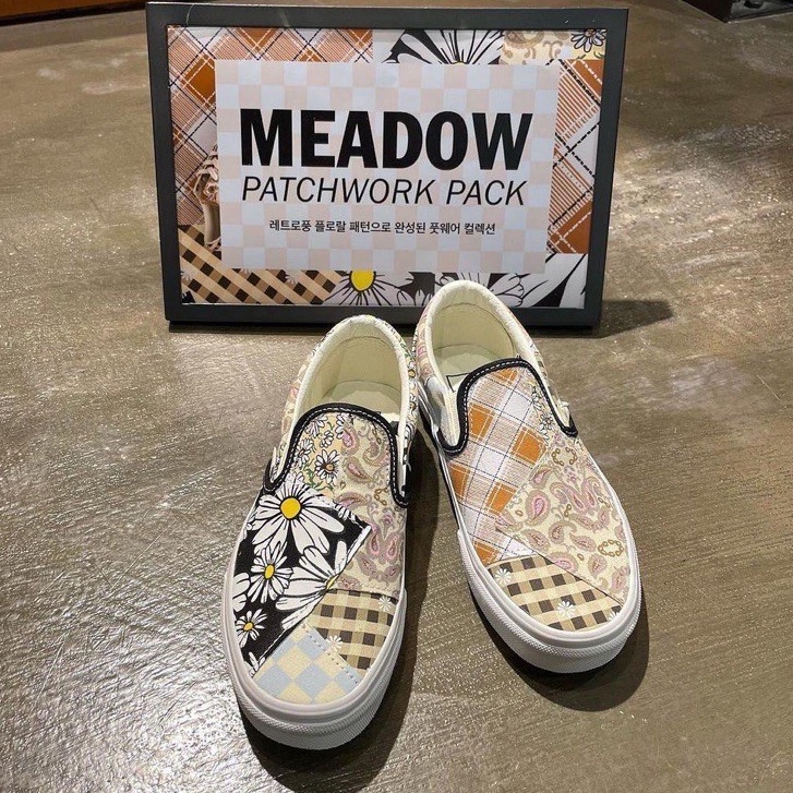 vans slip on meadow patchwork