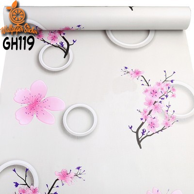 Jual Wallpaper Dinding Motif Bunga Sakura Stiker Dinding Uk 45cm x 8 ...