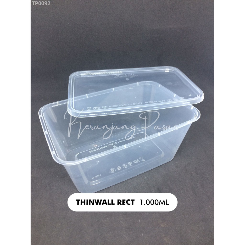Jual Thinwall Rect 1000ml Victory (25pcs) | Shopee Indonesia
