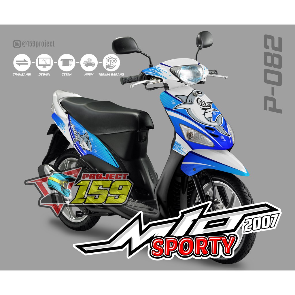 Jual Stiker Motor Mio Sporty 2007 - P-082 Shark Livery | Shopee Indonesia