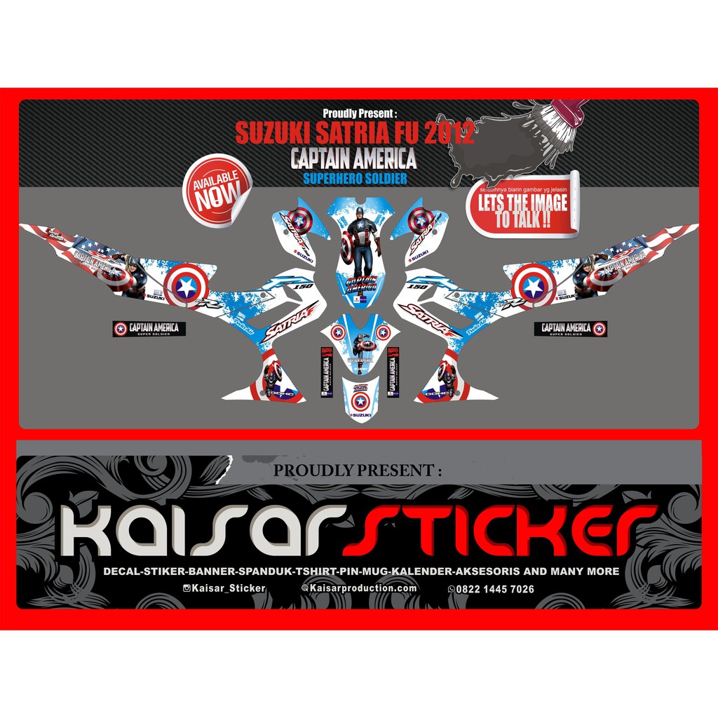 Jual Sticker Striping Motor Full Body Stiker Satria Fu 2012 CAPTAIN ...