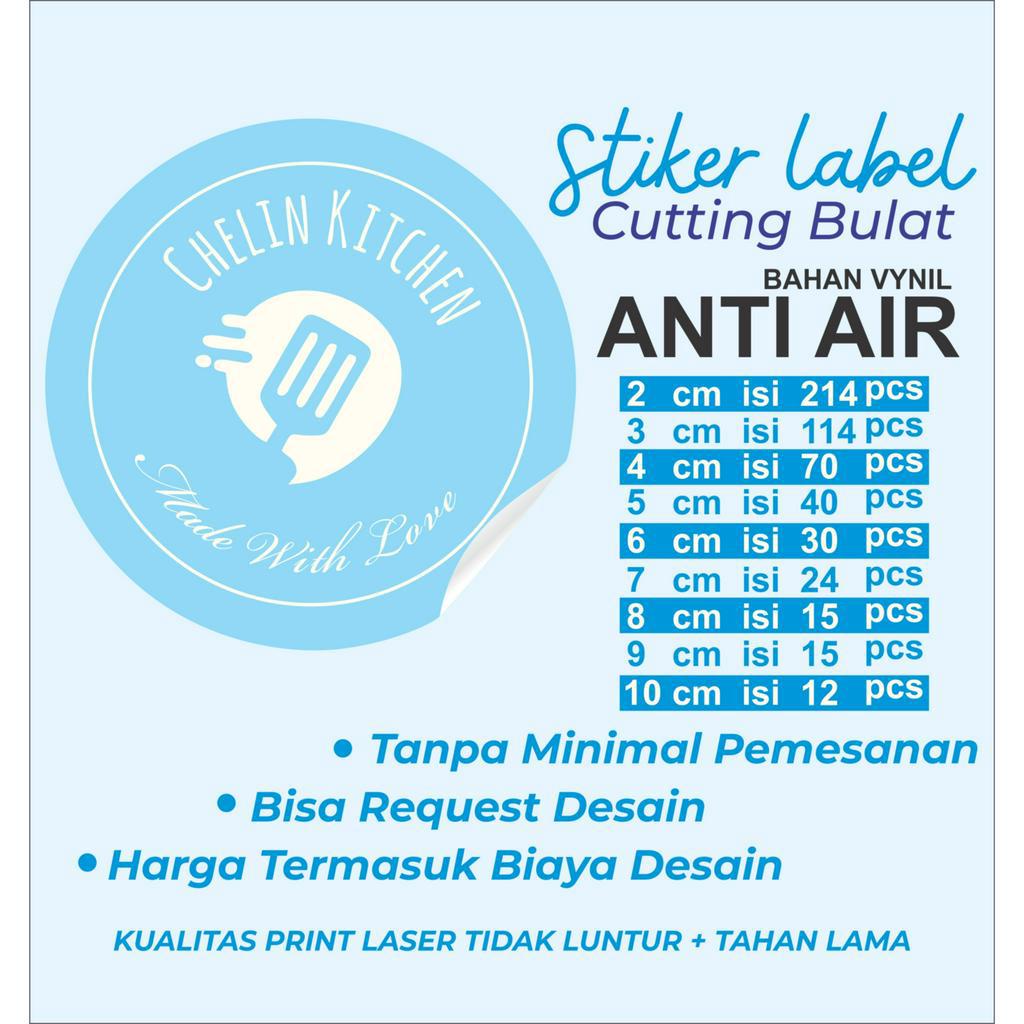Jual STIKER LABEL CUTTING BULAT BAHAN ANTI AIR | Shopee Indonesia