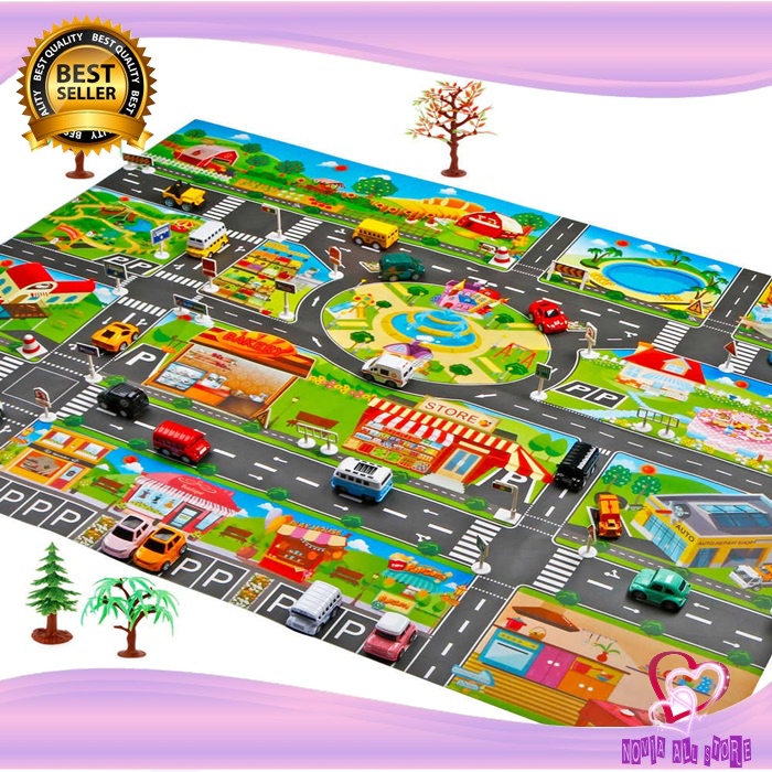 Jual Play Maps Peta Bermain Anak Pretend Play Map Peta Kota Bermain ...