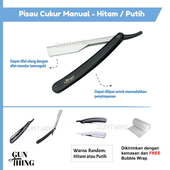 Jual Pisau Cukur Manual - Hitam / Putih - Shaving Tool/ Razor Blade ...