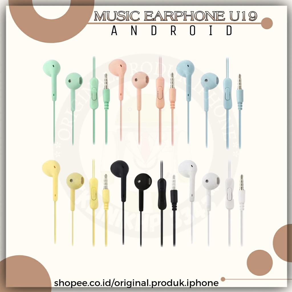 Jual HANDSFREE HEADSET HANDSET U19 ANDROID UNIVERSAL NEW | Shopee Indonesia