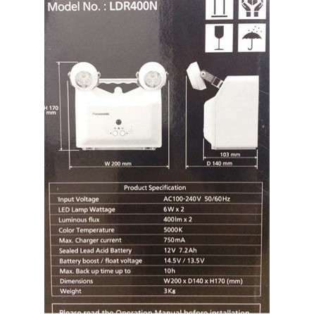 Jual Emergency Lamp / Lampu Emergency Panasonic LDR400N 2x6W | Shopee ...