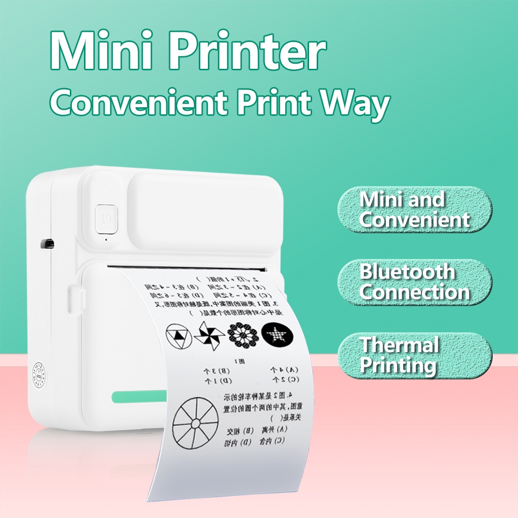 Jual 【COD】Mini Portable Thermal Printer Pocket Printer Wireless ...