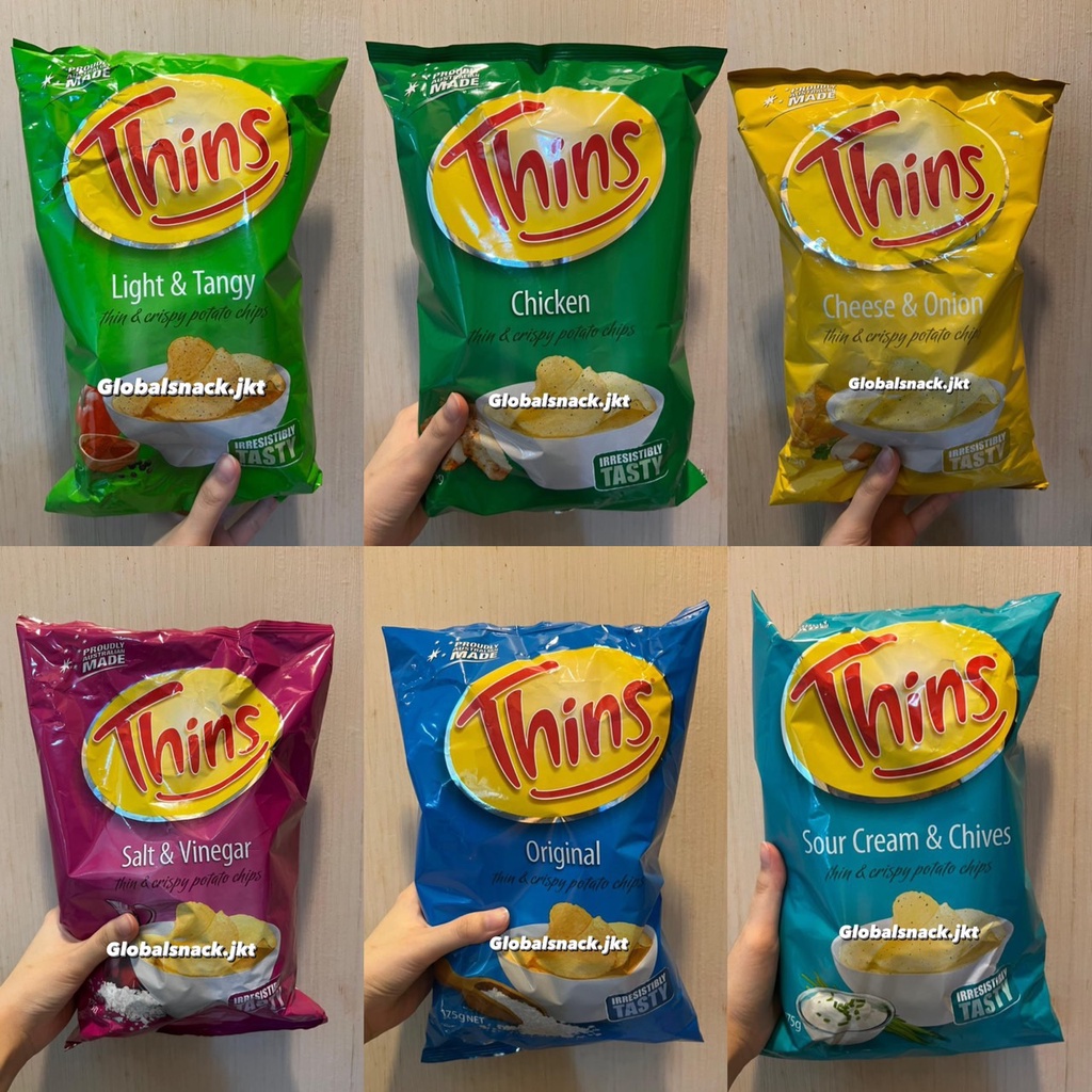 Jual THINS POTATO CHIPS ORIGINAL / SOUR CREAM CHIVES / SALT & VINEGAR ...