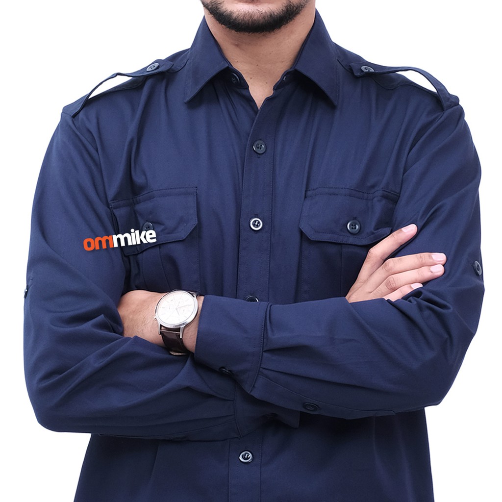 Jual Kemeja PDL / Lapangan / PDH / Kerja / Seragam Dinas Lengan Panjang Warna Navy - Premium ...