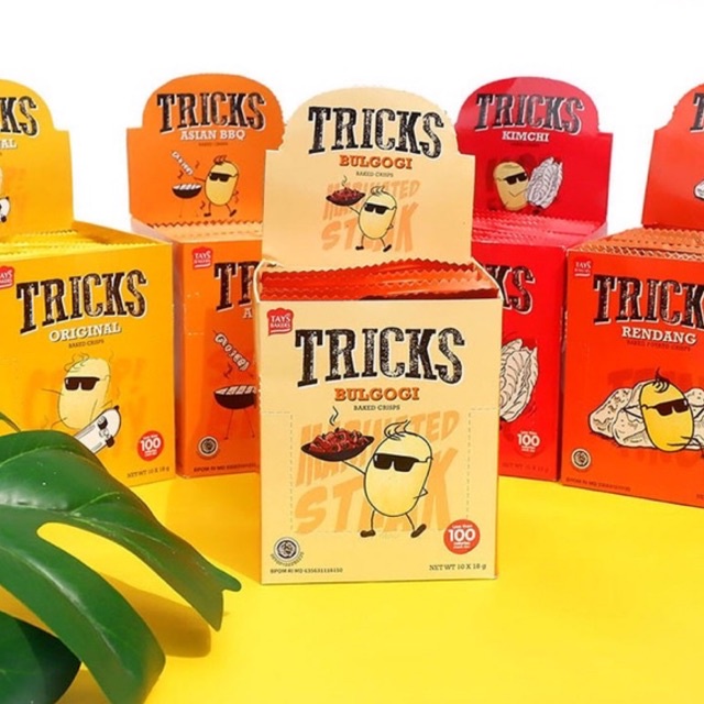 Jual TRICKS BAKED CRIPS ORIGINAL KIMCHI ASIAN BBQ BULGOGI RENDANG SNACK ...