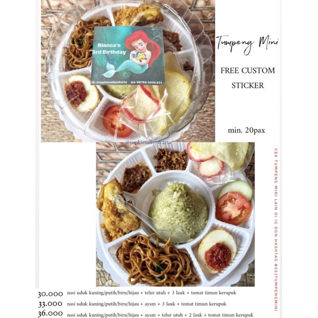 Jual tumpeng mini BACA DESKRIPSI, ‼️min order 10 porsi‼️ note tanggal ...