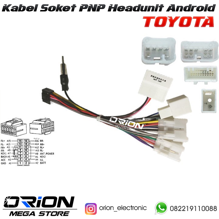 Jual Kabel soket headunit android PNP Toyota Daihatsu | Shopee Indonesia