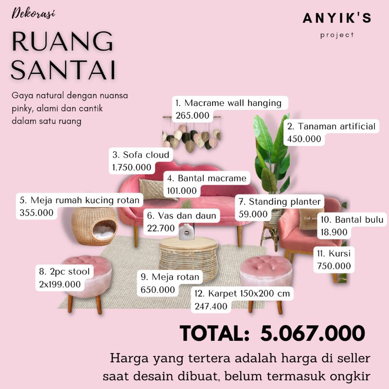 Jual Jasa desain ruang tamu - ruang keluarga - ruang tengah | Shopee ...
