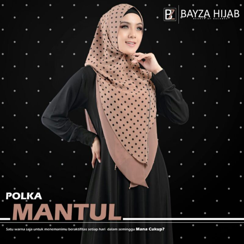 Jual jilbab instan hoodie mantul polkadot original bayza | Shopee Indonesia