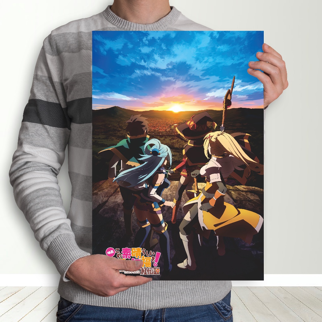 Jual Poster Anime Konosuba Satou Kazuma Megumin Aqua Darkness - Size A3 ...