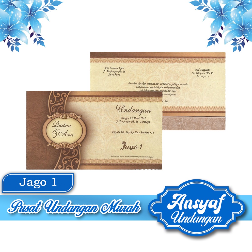 Jual Blanko Undangan Jago Seri Semeru Jago 1 Undangan Pernikahan BAHAN ...