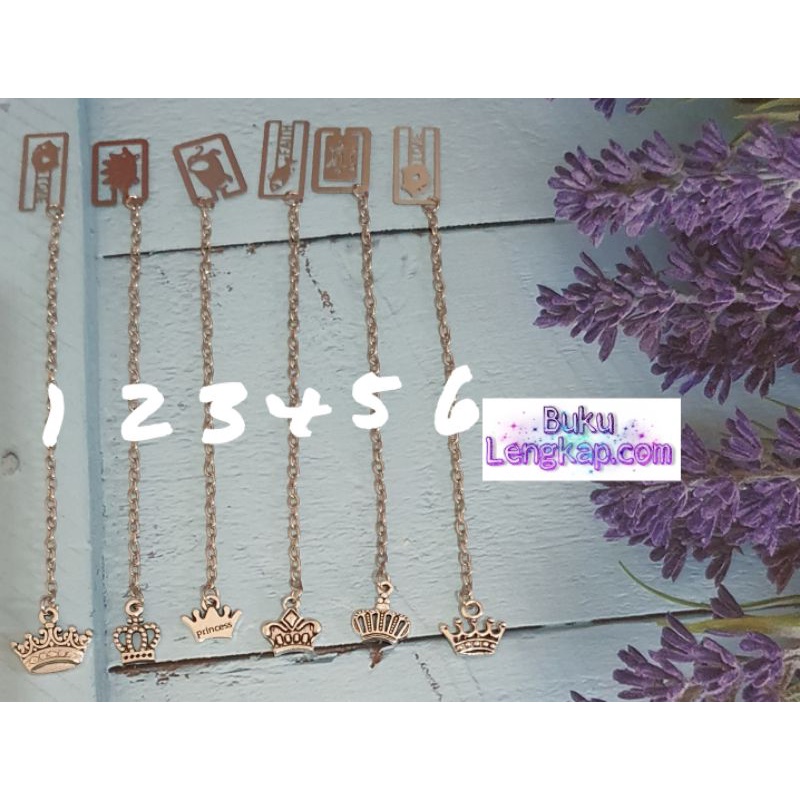 Jual Pembatas Buku rantai / bookmark tiara / mahkota Bahan Metal Untuk ...