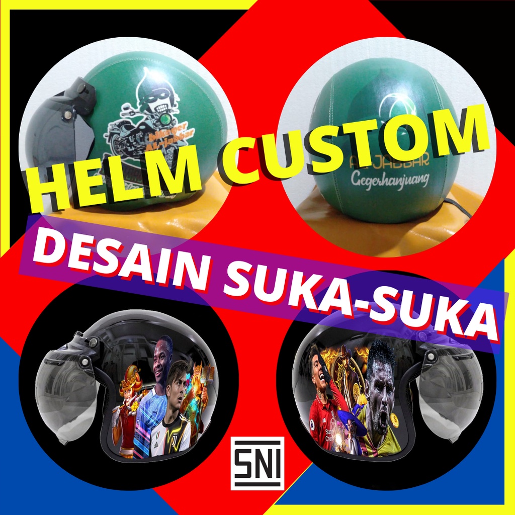 Jual Helm Helem Custom Costum Costume Classic Cakil Nama Bandit Api ...