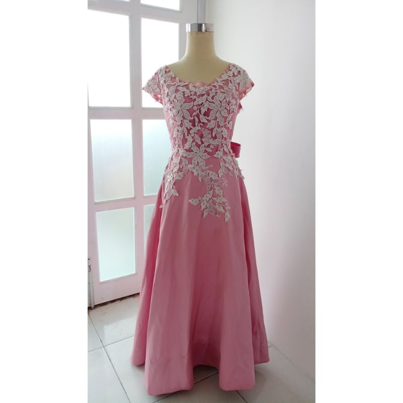 Jual [GRATIS ONGKIR] GAUN DUSTY PINK 32 / GAUN PESTA PRELOVED / GAUN ...