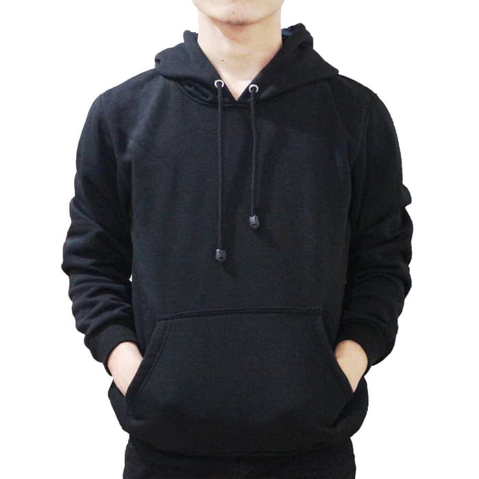 Jual Jaket Sweater Polos Hoodie Jumper Pria & Wanita Warna Hitam Putih ...