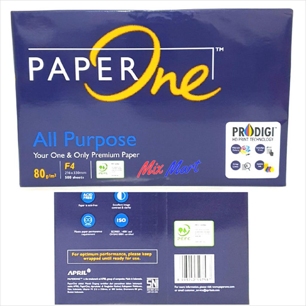 Jual Kertas Fotocopy F4 80 gram PaperOne 215 x 330 mm | Shopee Indonesia