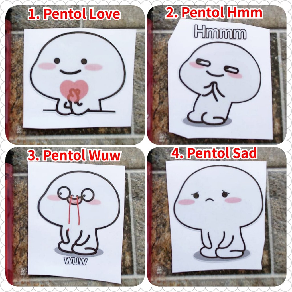 Jual Stiker Vinyl Karakter Pentol Lucu Motor HP Sepeda Mobil Laptop ...
