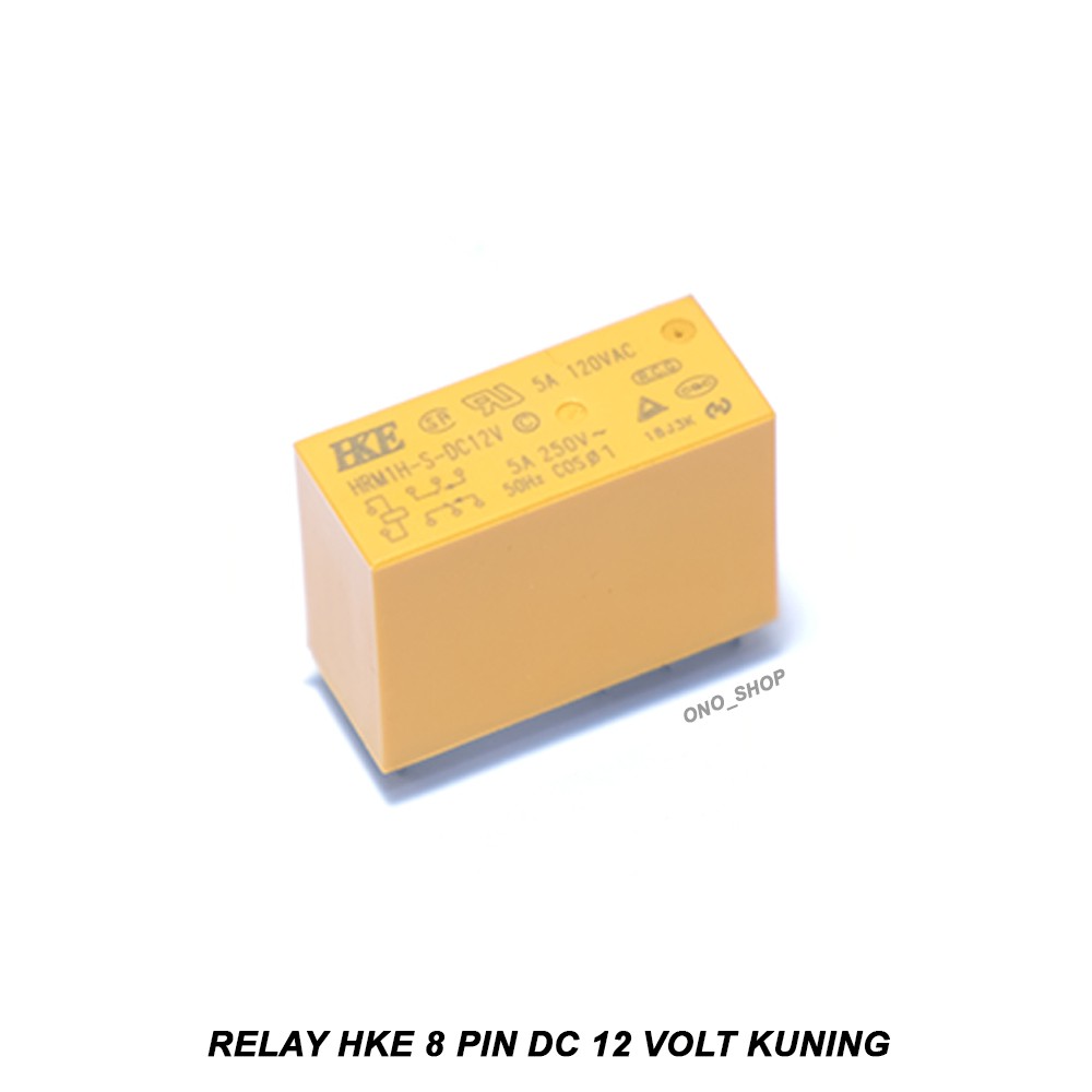 Jual Relay HKE 8 Pin DC 12 Volt Kuning | Shopee Indonesia