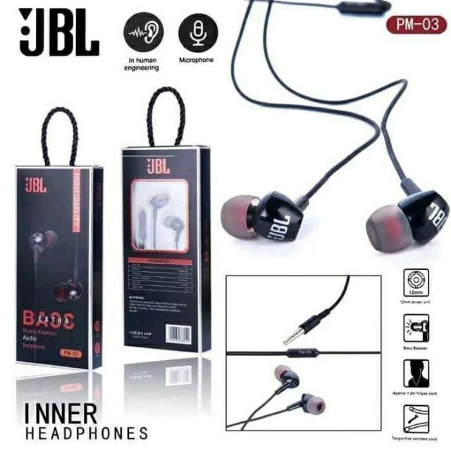 Jual Headset PM03 henset PM-03 handsfree headset earphone super bas ...
