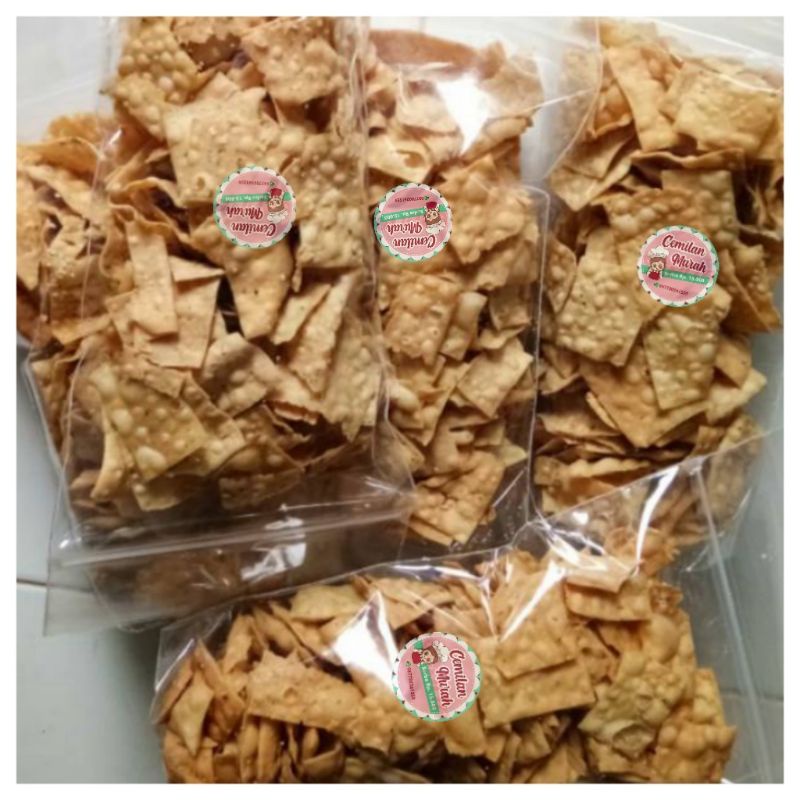 Jual keripik pangsit bawang 500 gr pangsit bawang kerupuk bawang ...